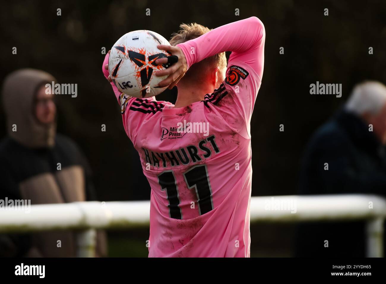 Will Hayhurst of Curzon Ashton takes a throw in during the National ...