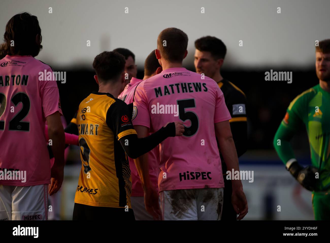 Jack Edwards of Leamington and Devon Matthews of Curzon Ashton squabble ...