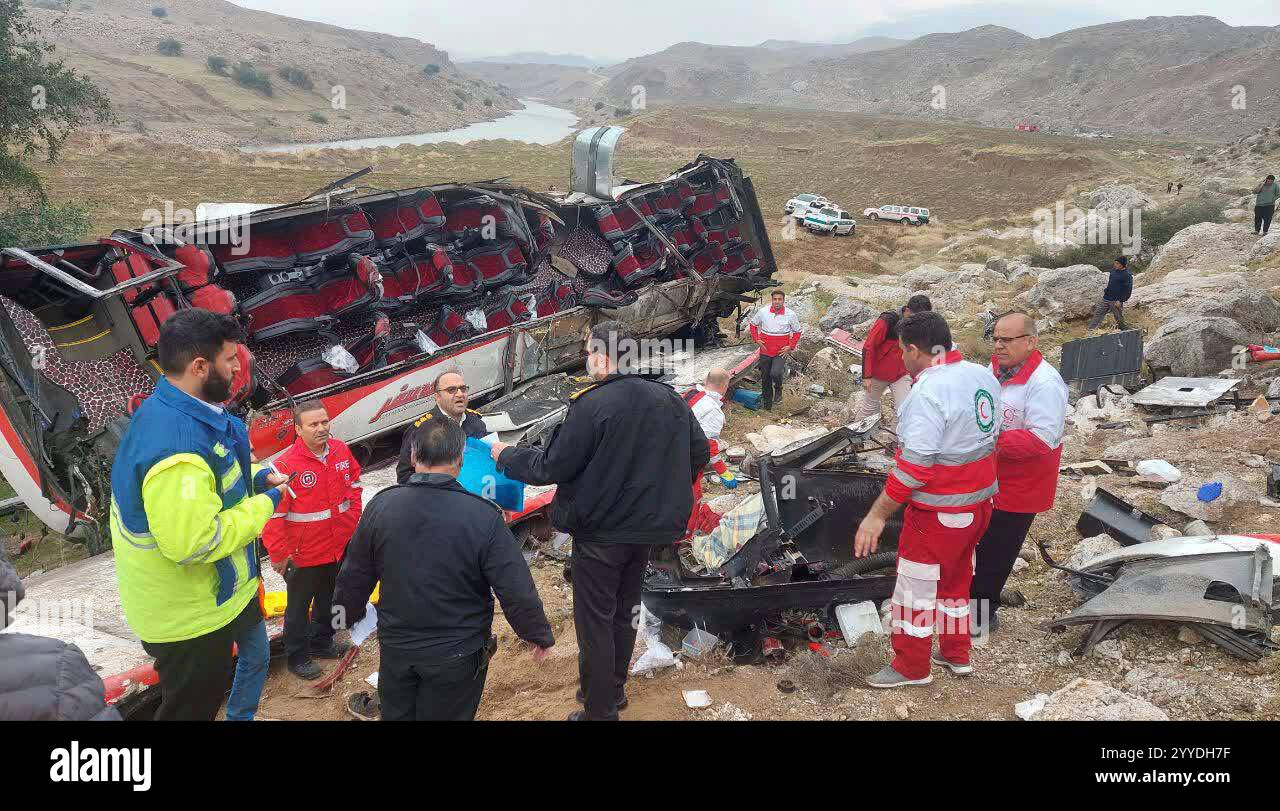 In this photo provided by the Iranian Red Crescent Society, rescue ...