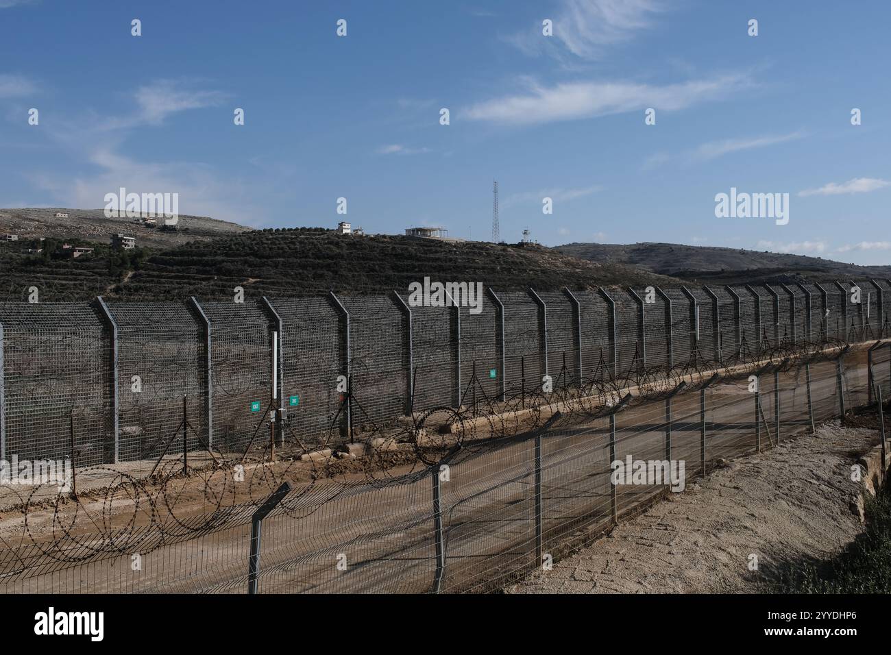 Majdal Shams, Israel. 20th Dec, 2024. A view of the Israeli fence on ...