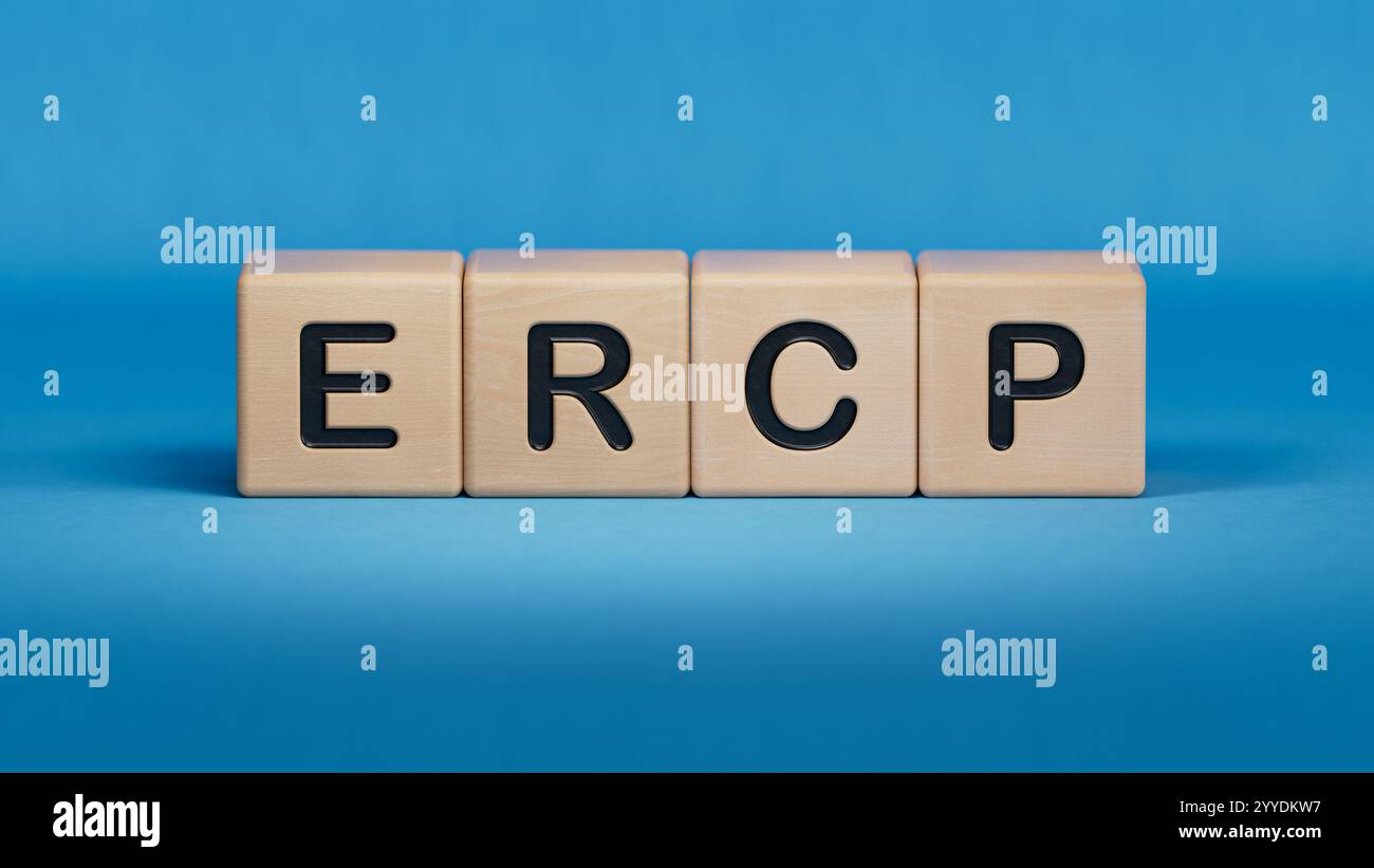 word ercp is made of wooden. medical concept of treatment, prevention ...