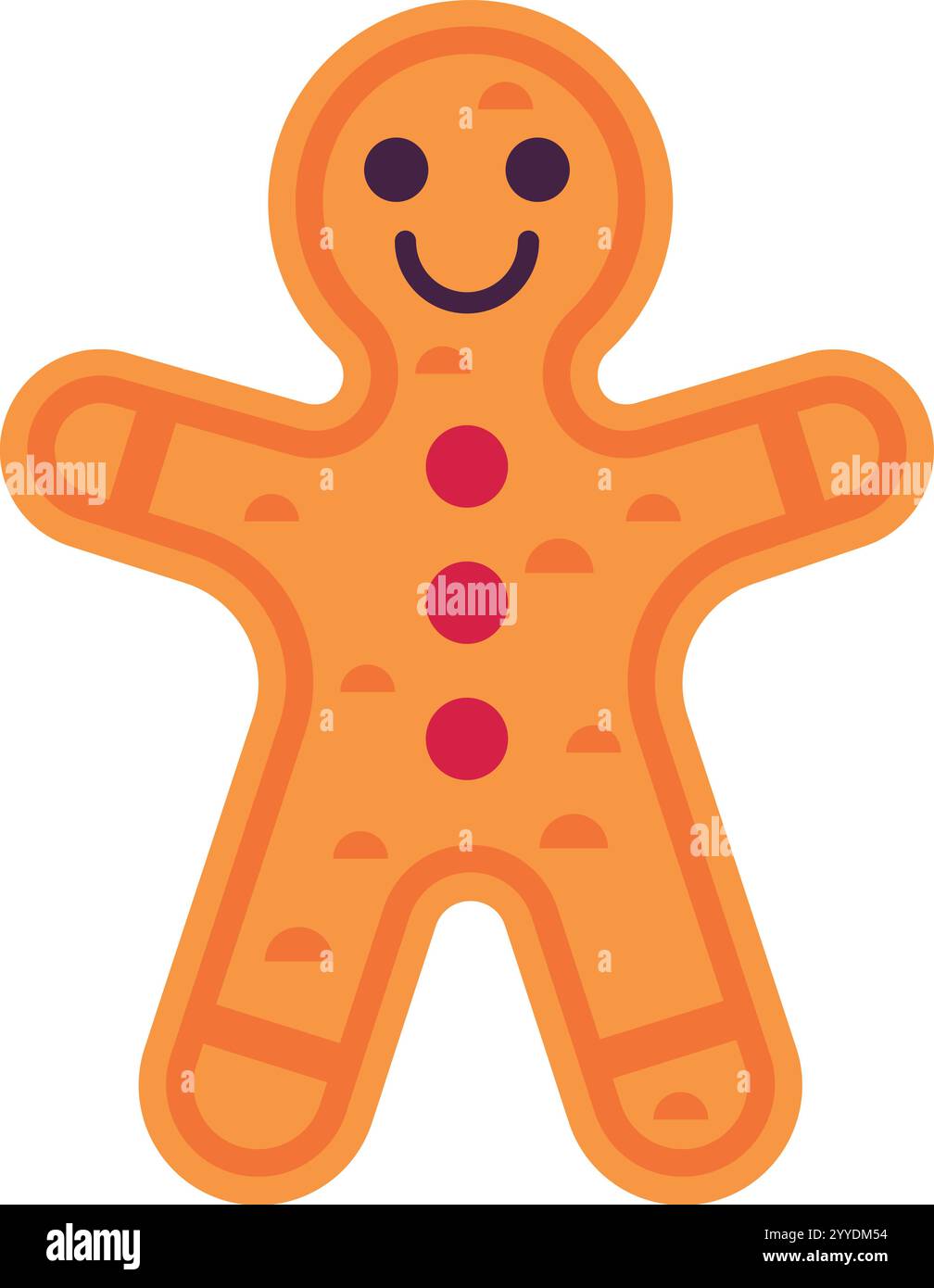 Gingerbread man smiling with open arms, joyfully celebrating Christmas ...