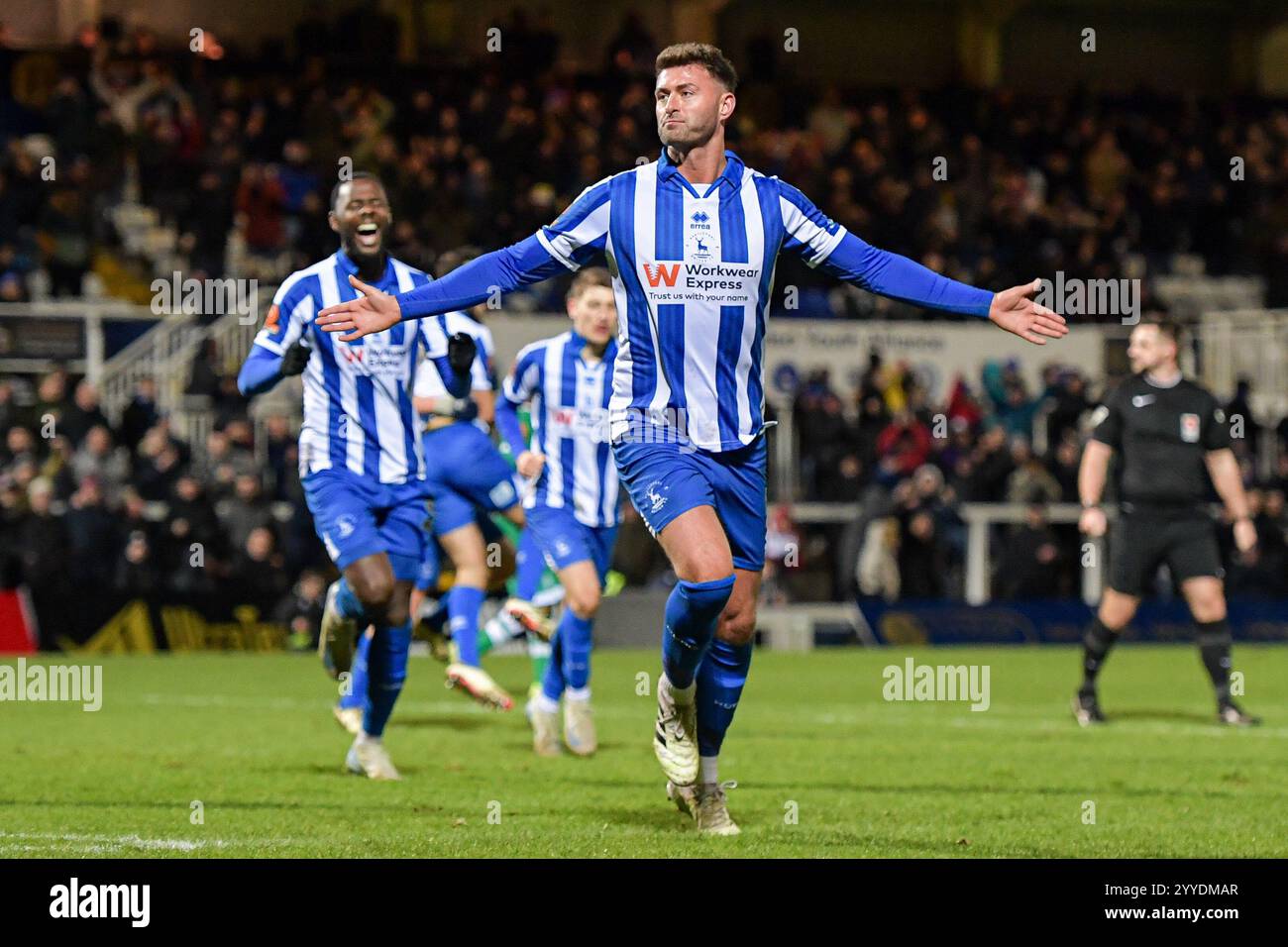 Hartlepool United's Gary Madine celebrates his goal during the Vanarama ...