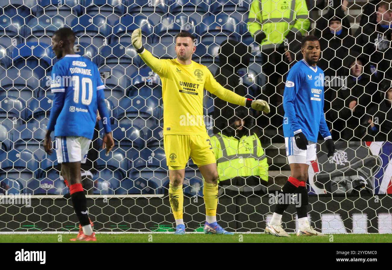 Rangers goalkeeper Liam Kelly in action during the Premier League match ...