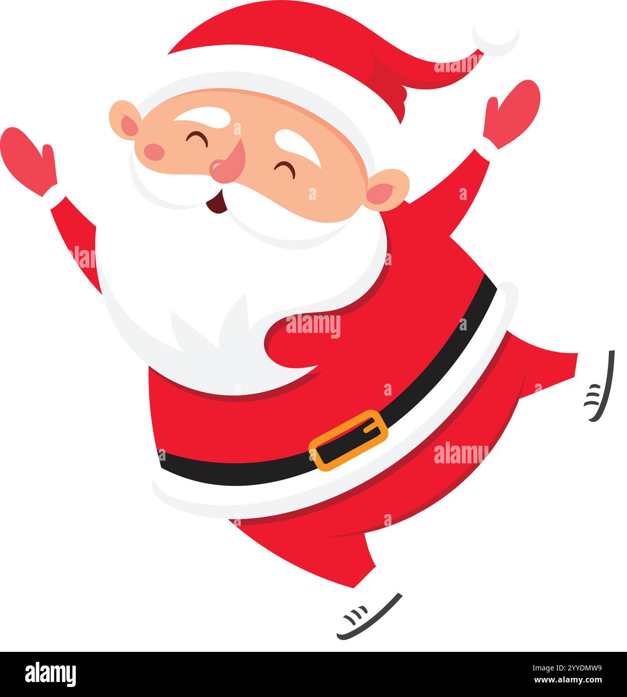 Santa Claus, dressed in a traditional red costume with a fluffy white ...