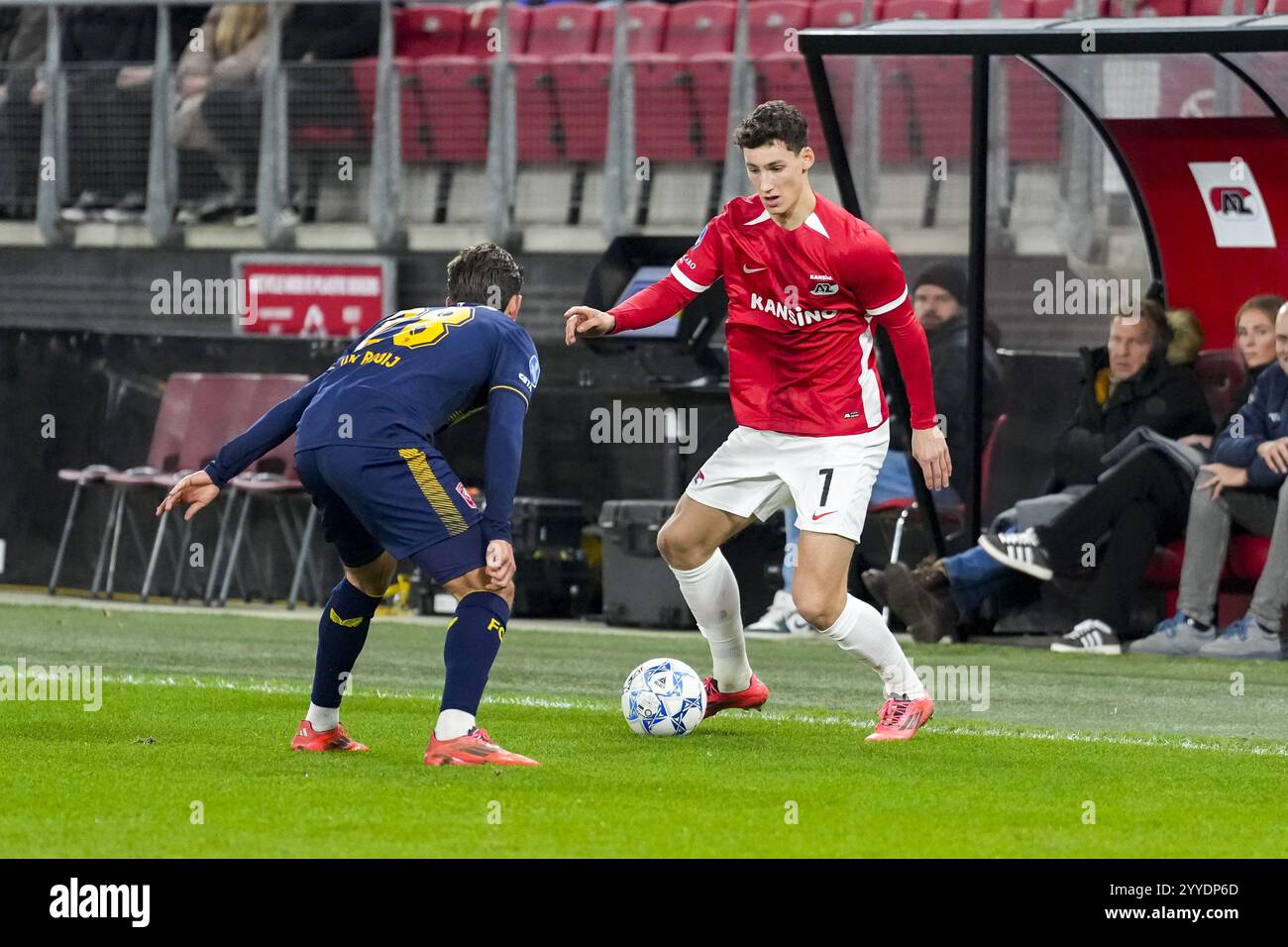 Alkmaar, Netherlands. 21st Dec, 2024. ALKMAAR, 21-12-2024, AFAS stadium ...