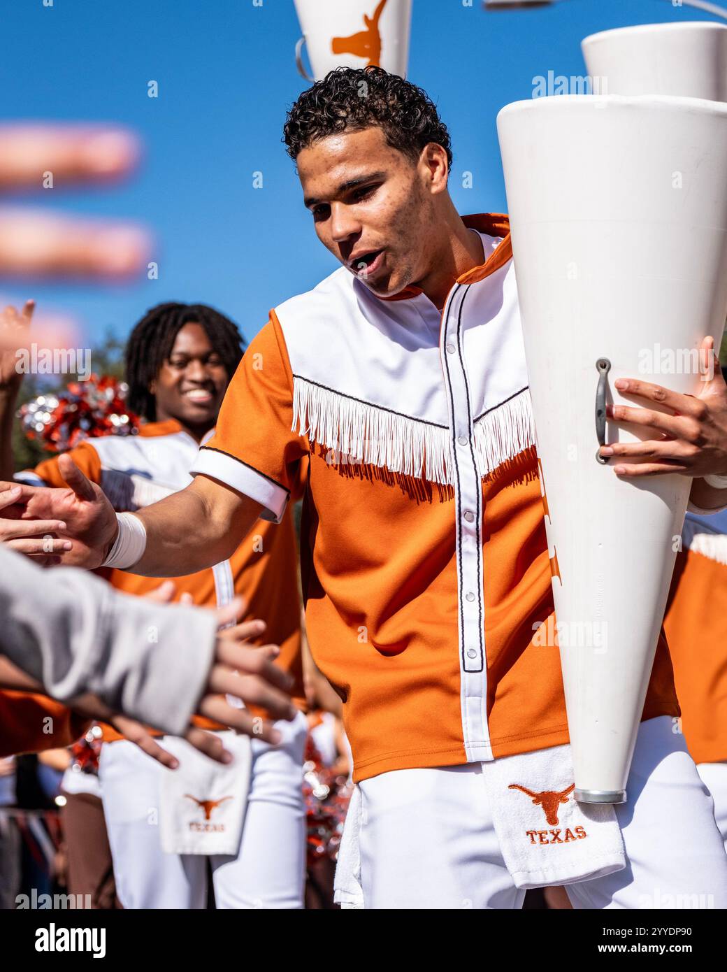 Dec 21, 2024.A cheerleader of the Texas Longhorns during the walk in before the game vs the ...