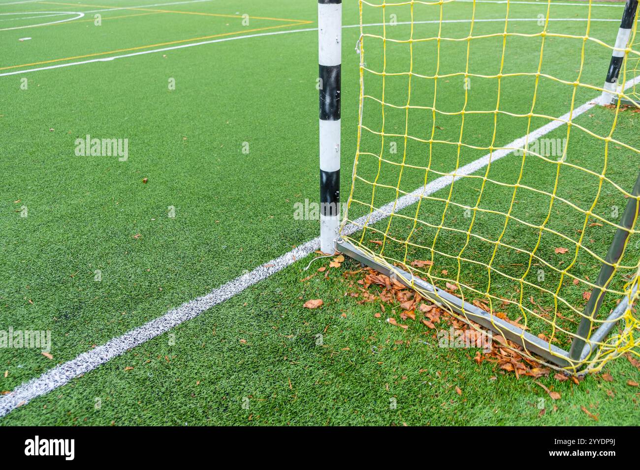 partial view of a goal in a 7-a-side football field Stock Photo - Alamy