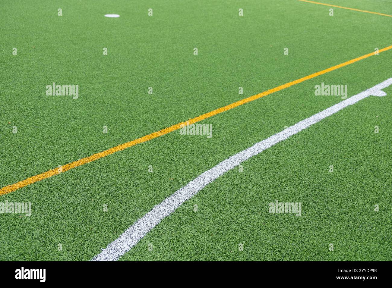 VIEW OF THE CENTER OF AN ARTIFICIAL TURF 7-A-SIDE SOCCER FIELD Stock ...
