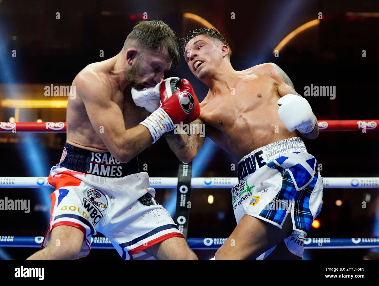 Lee McGregor (right) and Isaac Lowe during the WBC International ...