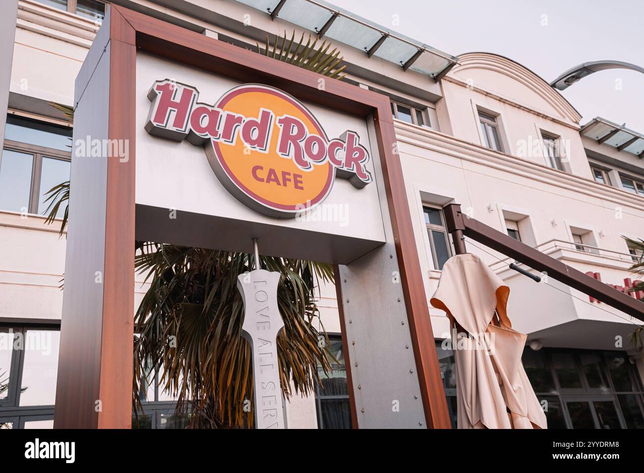 22 October 2024, Podgorica, Montenegro: iconic Hard Rock Cafe, a famous ...