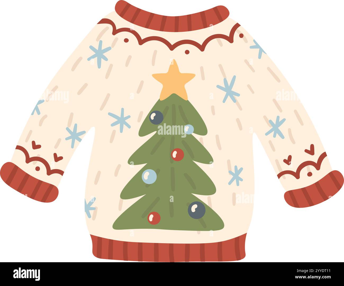 Warm and cozy Christmas wool sweater featuring delightful decorations ...