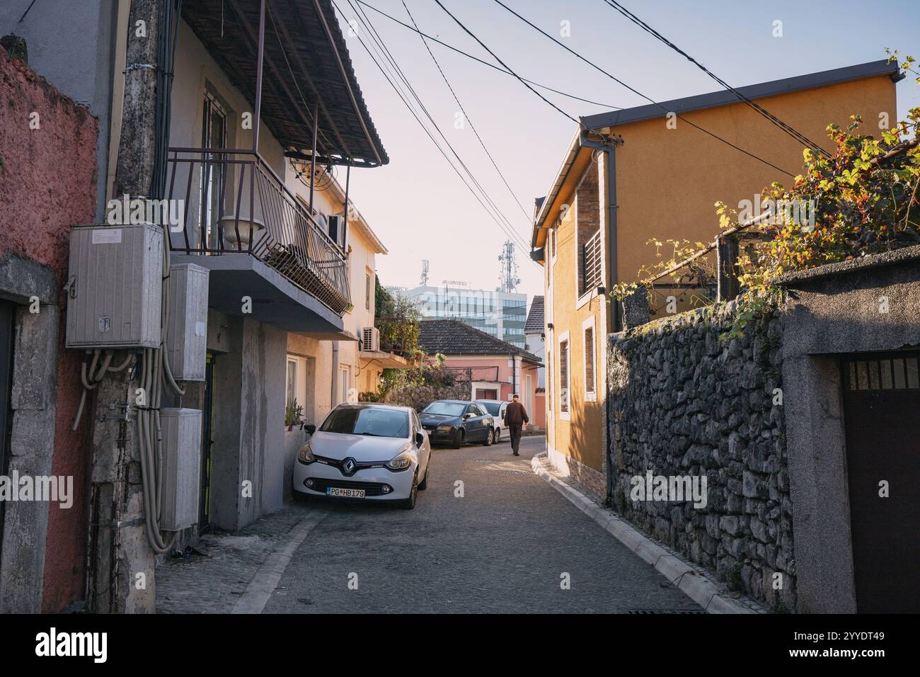 22 October 2024, Podgorica, Montenegro: narrow street of Podgorica old ...