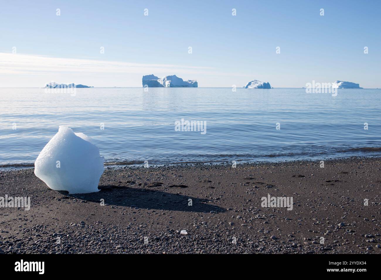 This breathtaking scene captures the serene beauty of a beach on Disko ...