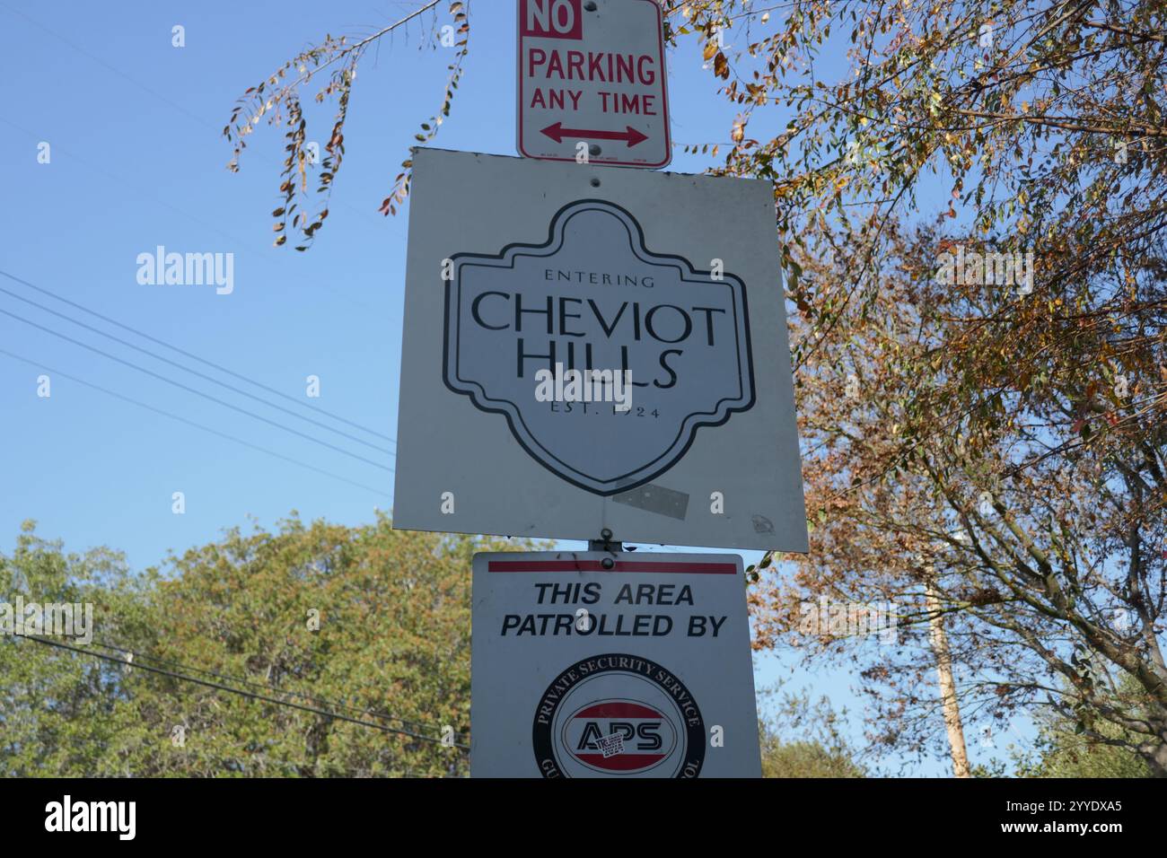 Los Angeles, California, USA 20th December 2024 Cheviot Hills Sign on ...
