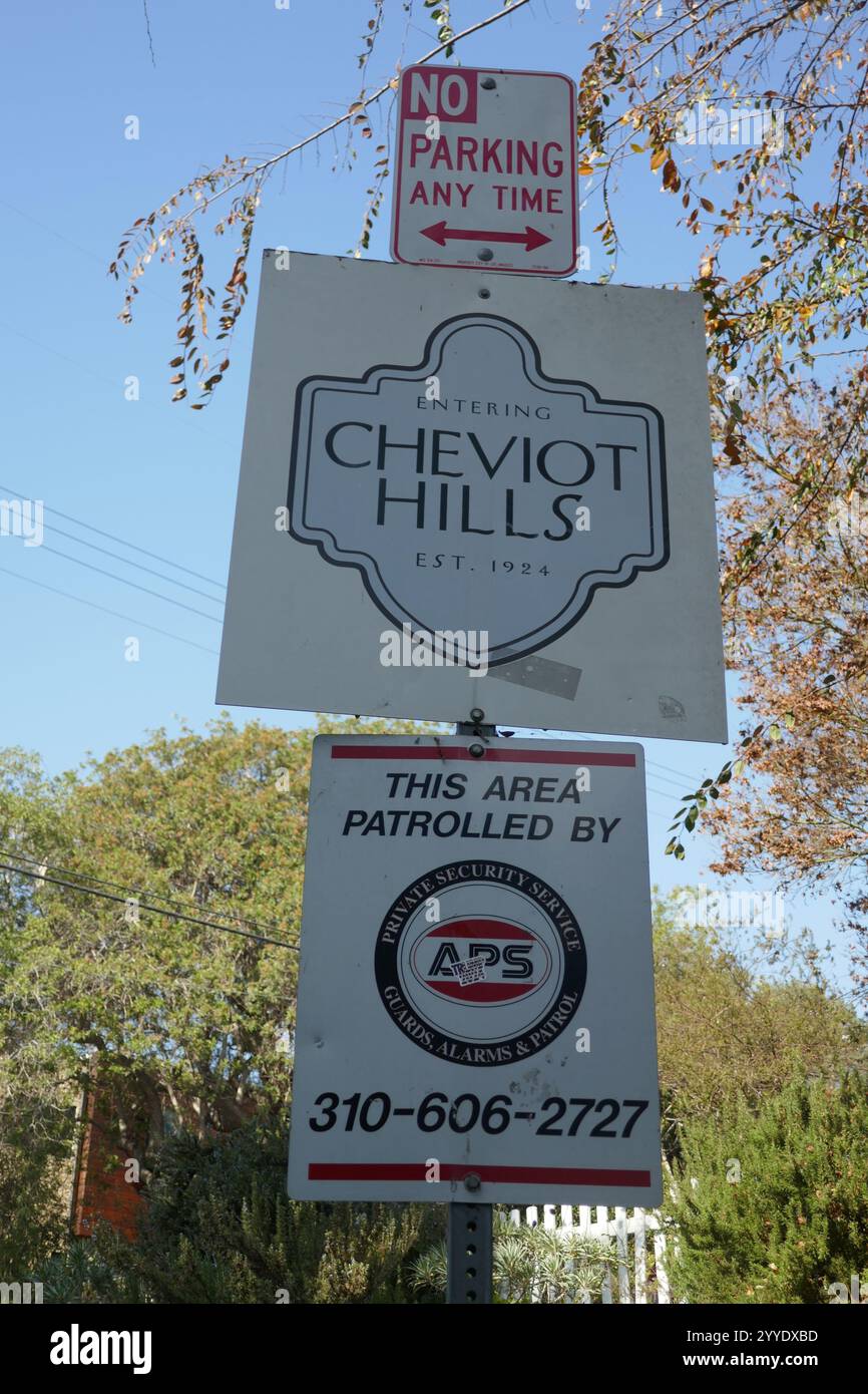 Los Angeles, California, USA 20th December 2024 Cheviot Hills Sign on ...