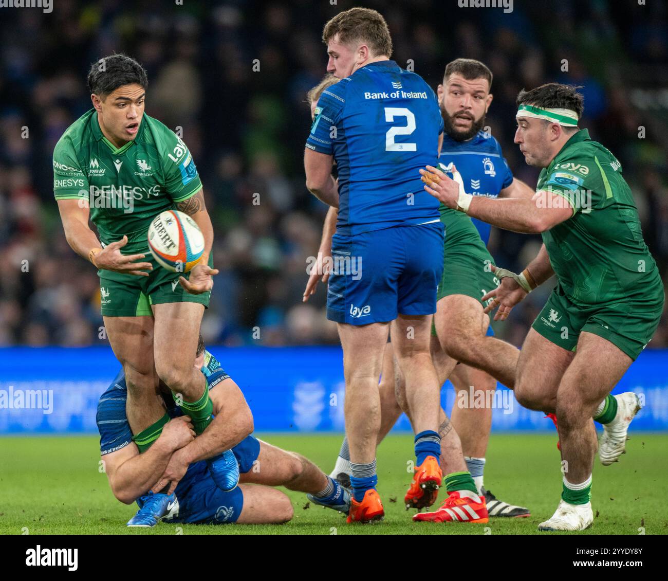 Dublin, Ireland. 21st Dec, 2024. Josh Ioane of Connacht with the ball ...