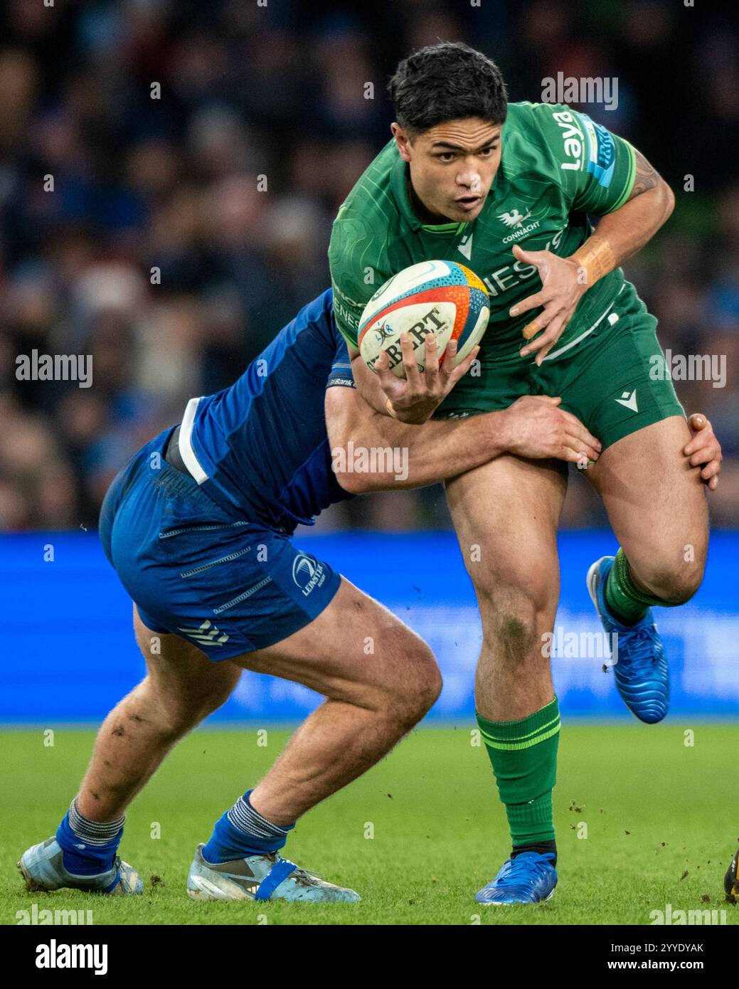Dublin, Ireland. 21st Dec, 2024. Josh Ioane of Connacht runs with the ...