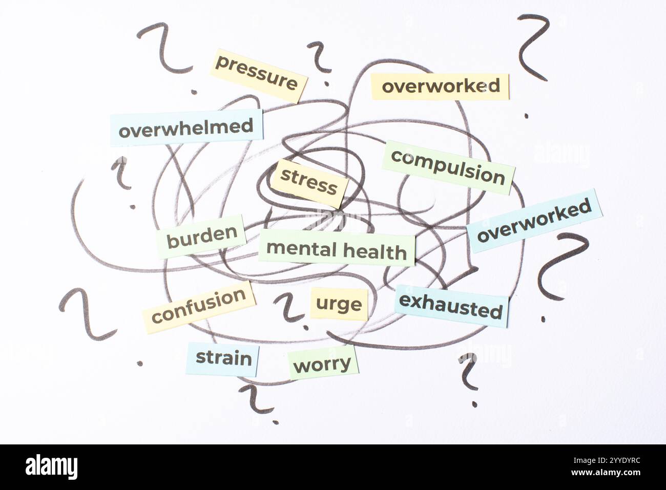 Stress and mental health concept, overworked, exhausted, pressure and ...
