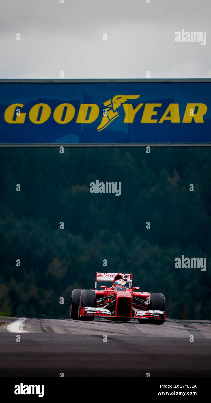 Marc Gene (ESP) driving the Ferrari F138 of 2013 together with F1 ...