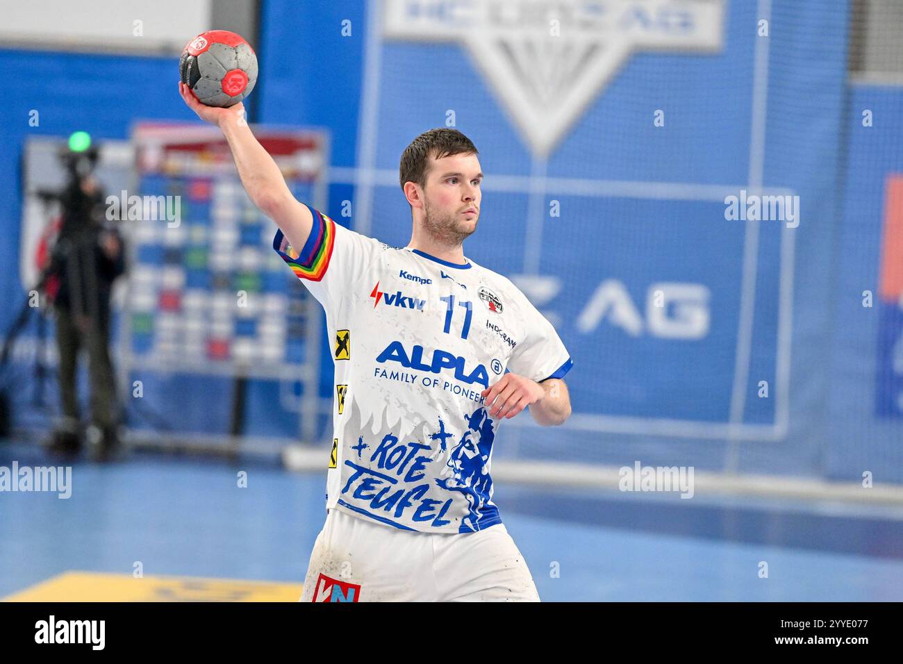 LINZ, AUSTRIA -DECEMBER 21: Tumi Runarsson of ALPLA HC Hard during the ...