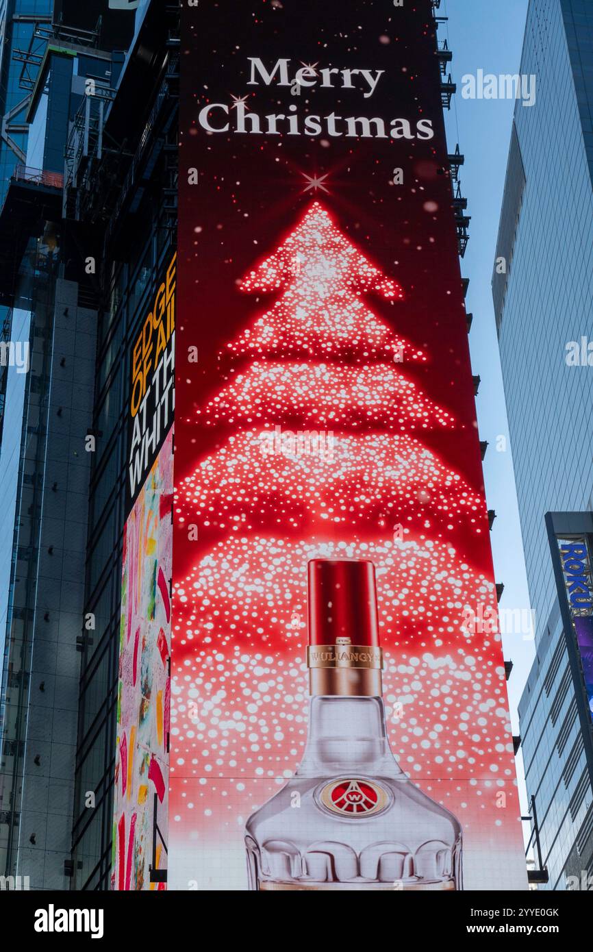 One Times Square Adverts, New York City, USA, December 2024 Stock Photo ...