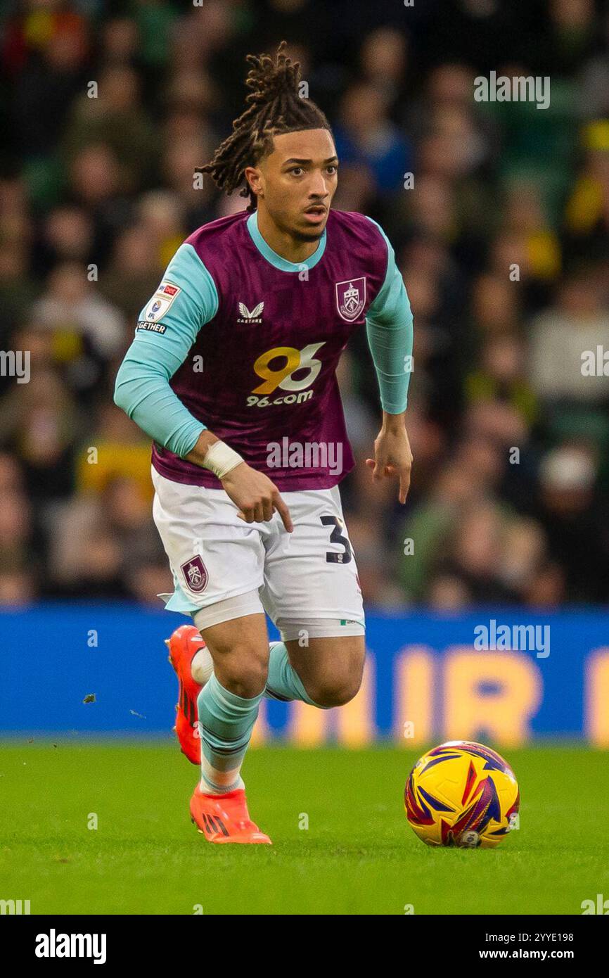 Shurandy Sambo of Burnley on the ball during the Sky Bet Championship ...