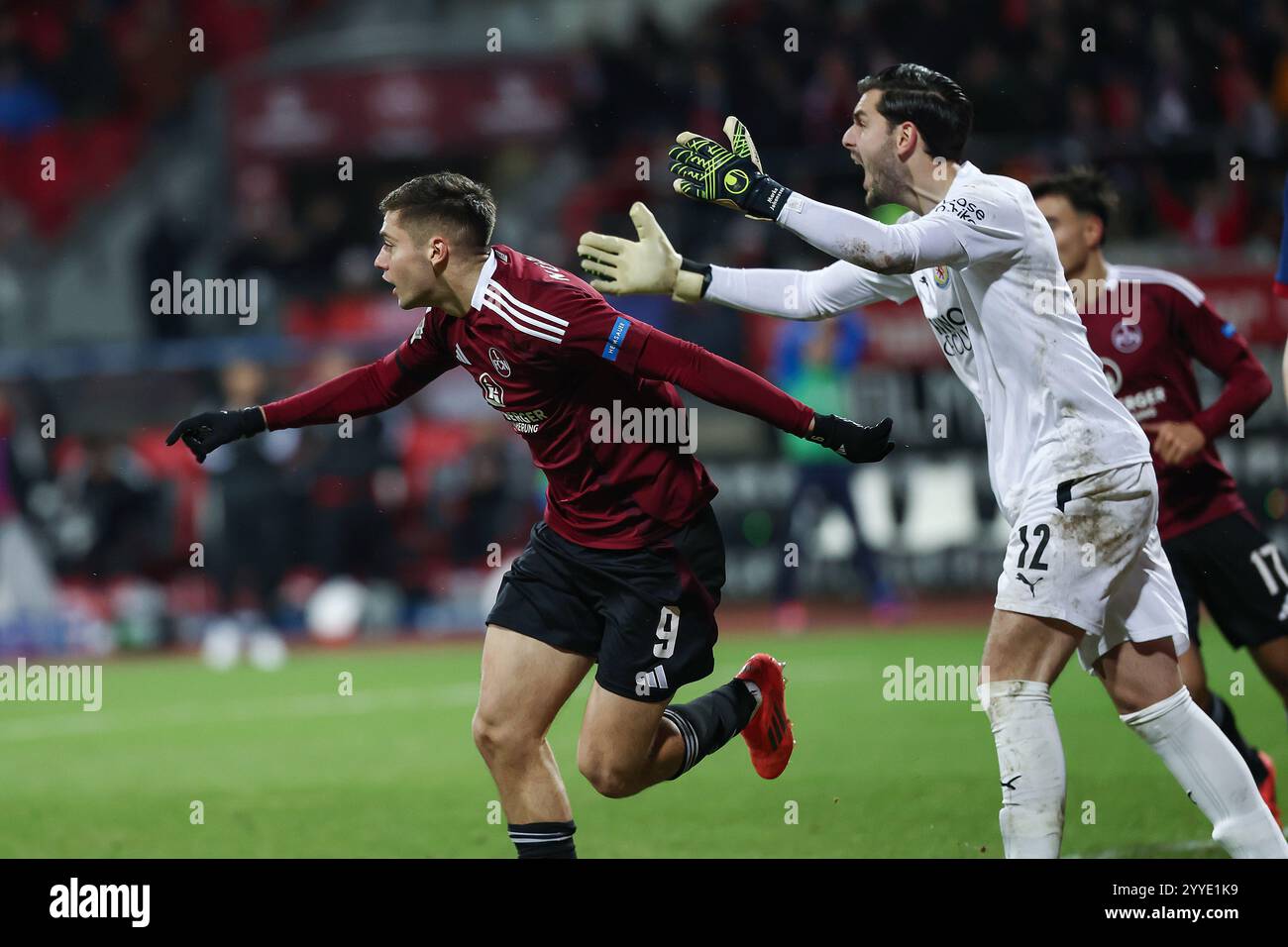 21 December 2024, Bavaria, Nuremberg: Soccer: Bundesliga 2, 1. FC Nürnberg - Eintracht ...
