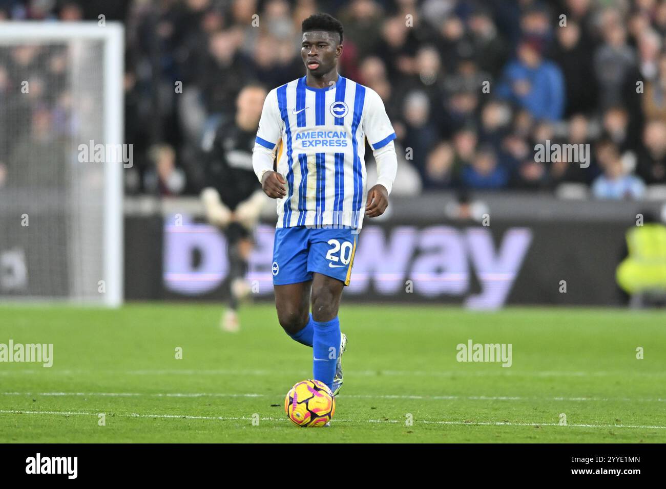 Carlos Baleba (20 Brighton) controls the ball during the Premier League ...