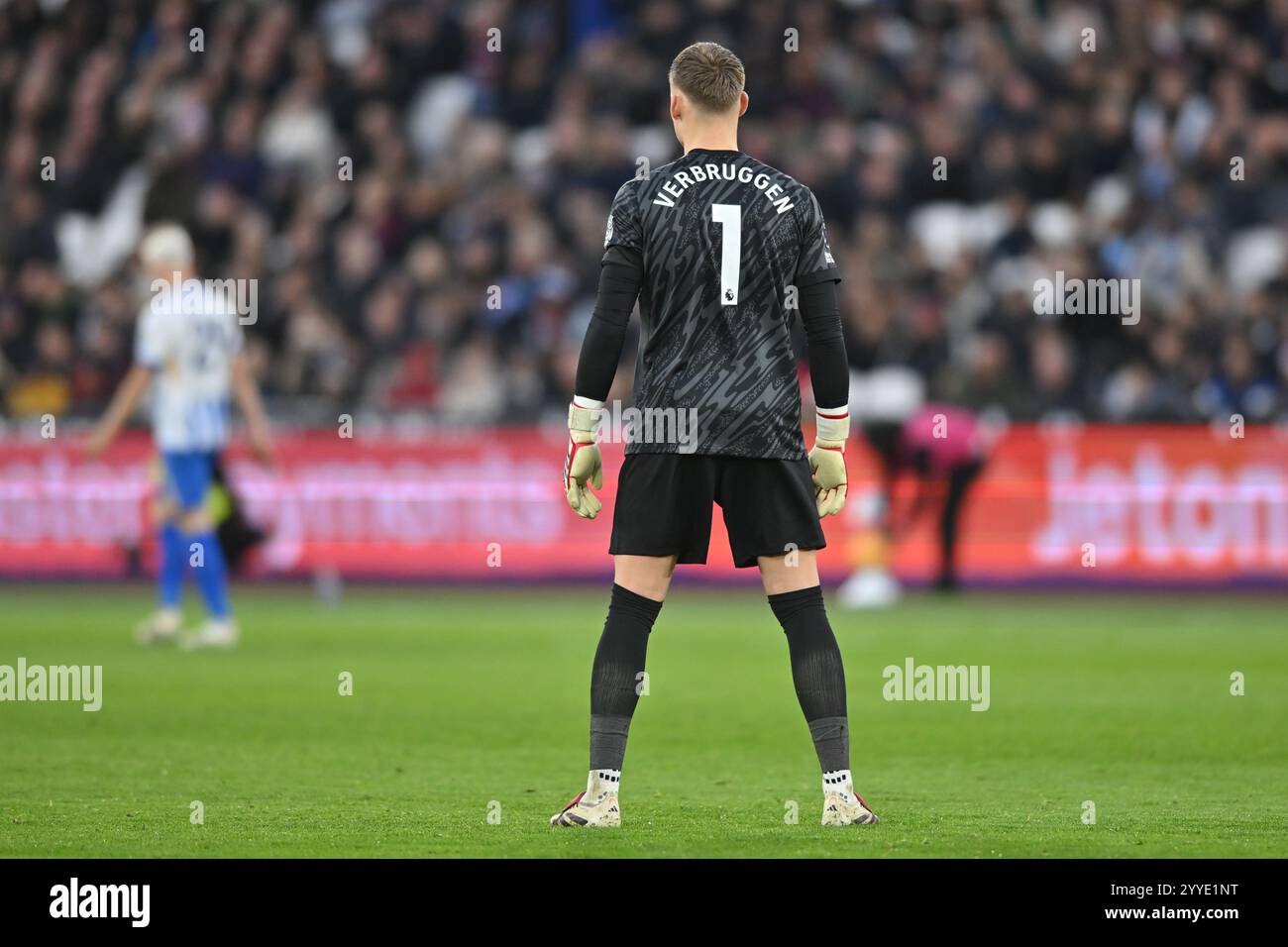 Goalkeeper Bart Verbruggen (1 Brighton) rear view during the Premier ...