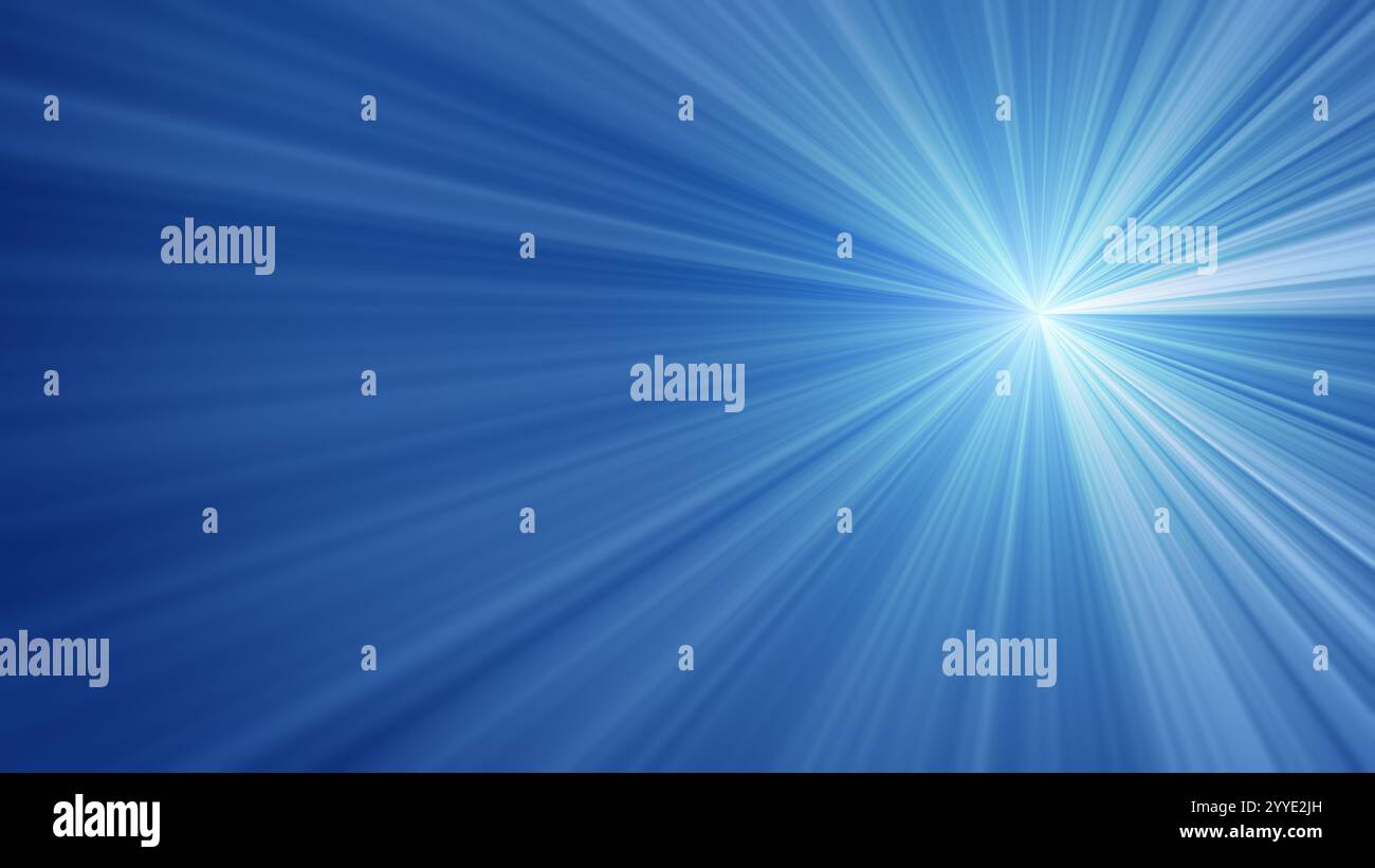 Light blue and blue starburst effect or light trails moving to infinity ...
