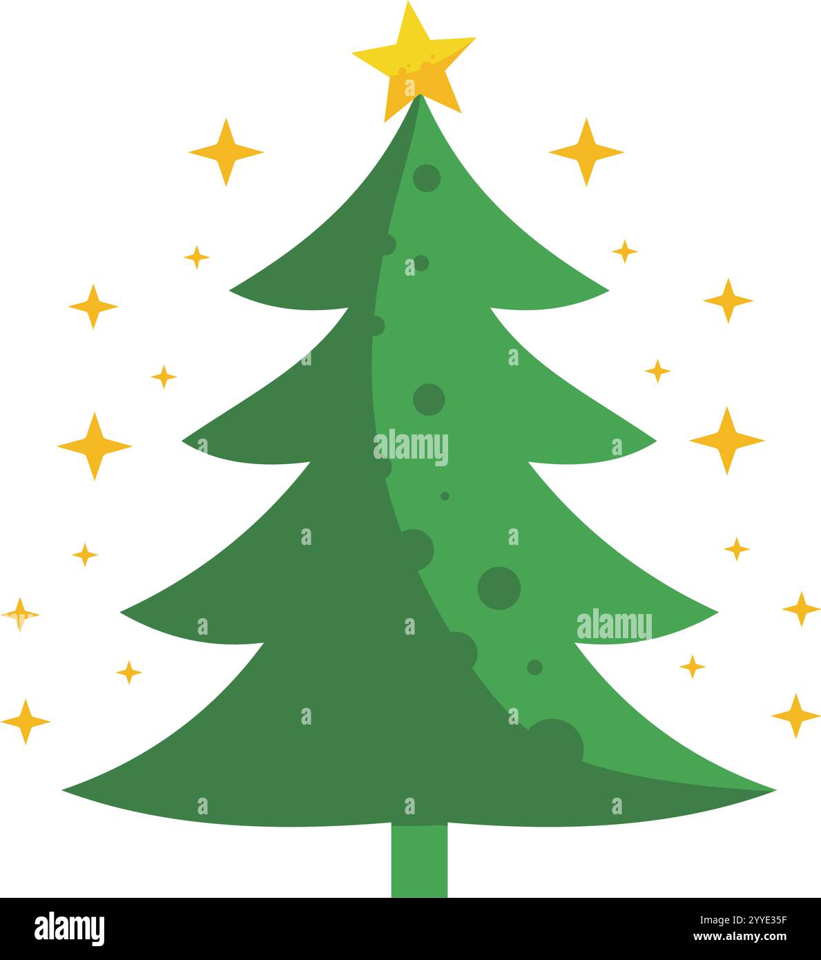 Green Christmas tree - vector illustration Stock Vector Image & Art - Alamy