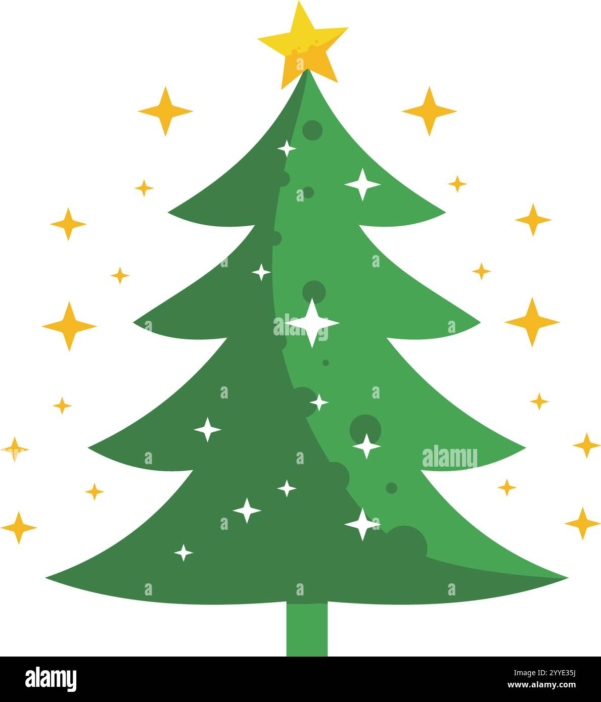 Green Christmas tree - vector illustration Stock Vector Image & Art - Alamy