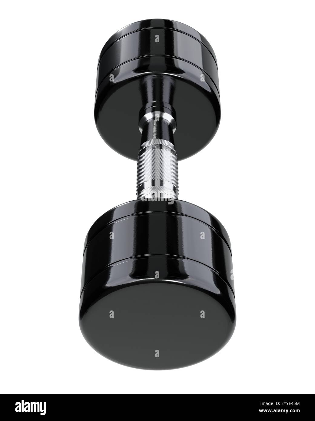 Blank Round Dumbbell, chrome weightlifting gym equipment top view ...