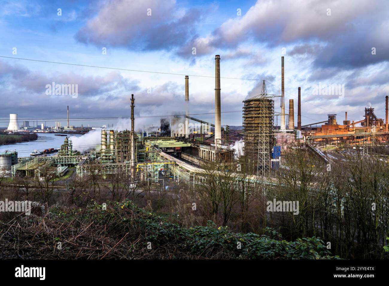 Panorama of the Thyssenkrupp Steel steelworks in Duisburg-Marxloh, on ...