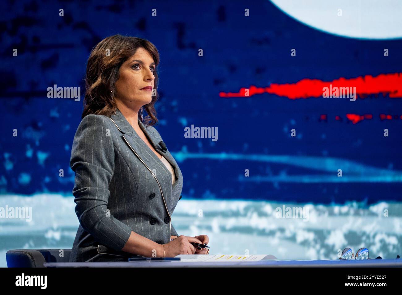 Rome, Italy. 21st Dec, 2024. Journalist Marianna Aprile hosts the TV ...