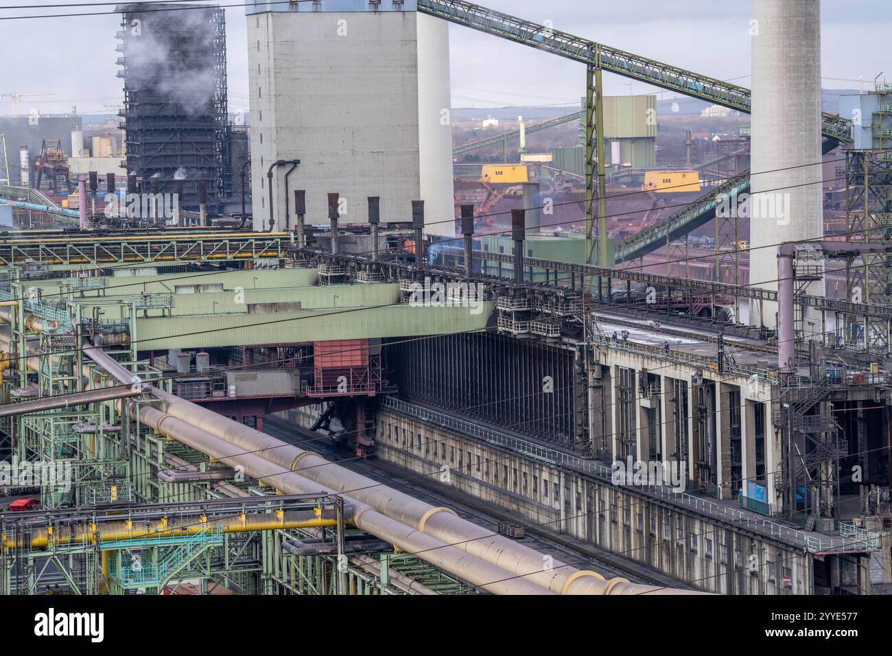 Coke oven batteries at the Schwelgern coking plant, supplying the ...