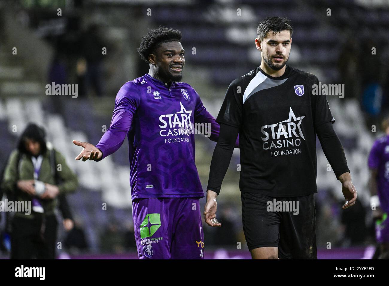 Antwerp, Belgium. 21st Dec, 2024. Beerschot's Loic Mbe Soh and ...