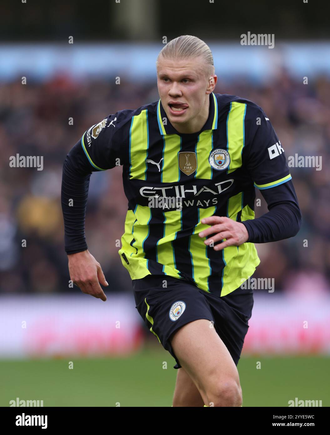 Birmingham, UK. 21st Dec, 2024. Erling Haaland (MC) at the Aston Villa ...