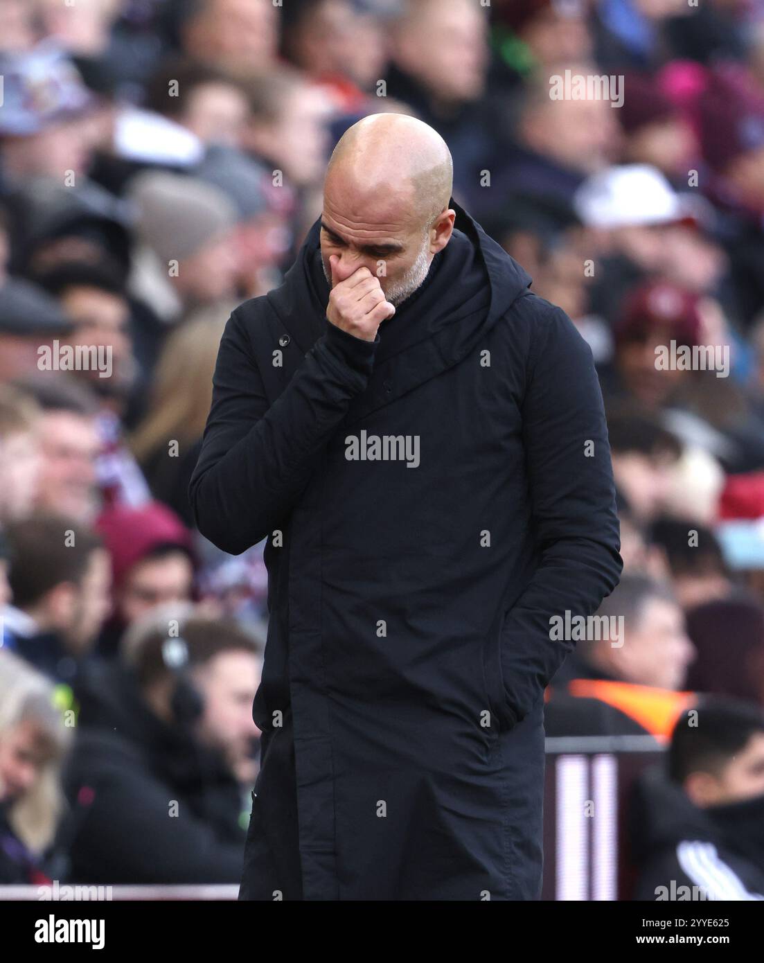 Birmingham, UK. 21st Dec, 2024. Pep Guardiola (Man City manager) at the ...