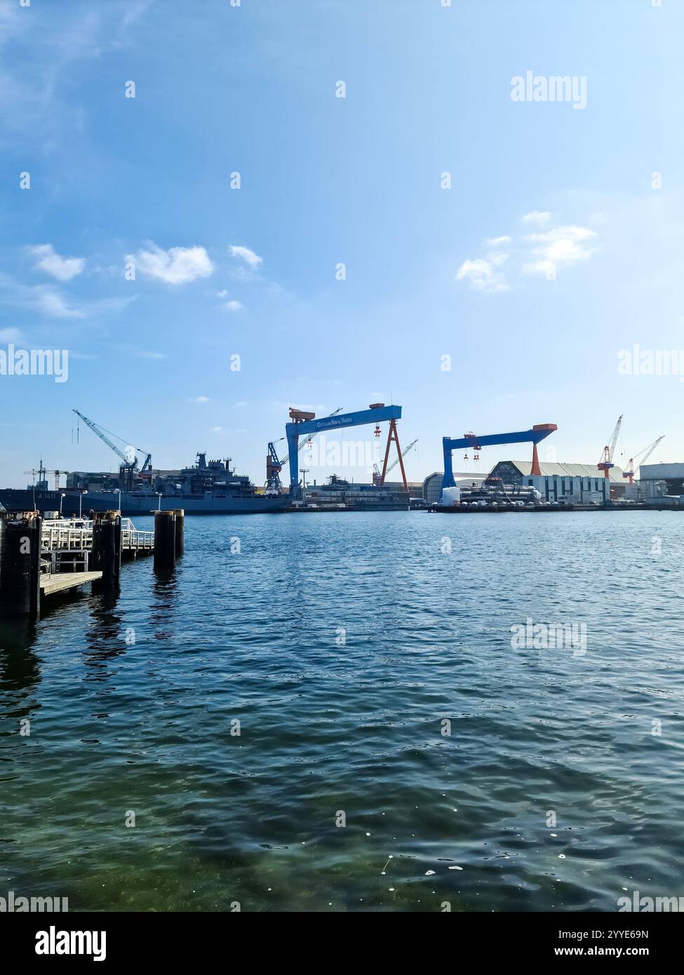 Kiel, Germany - 05. December 2024: View of the industrial harbour of ...