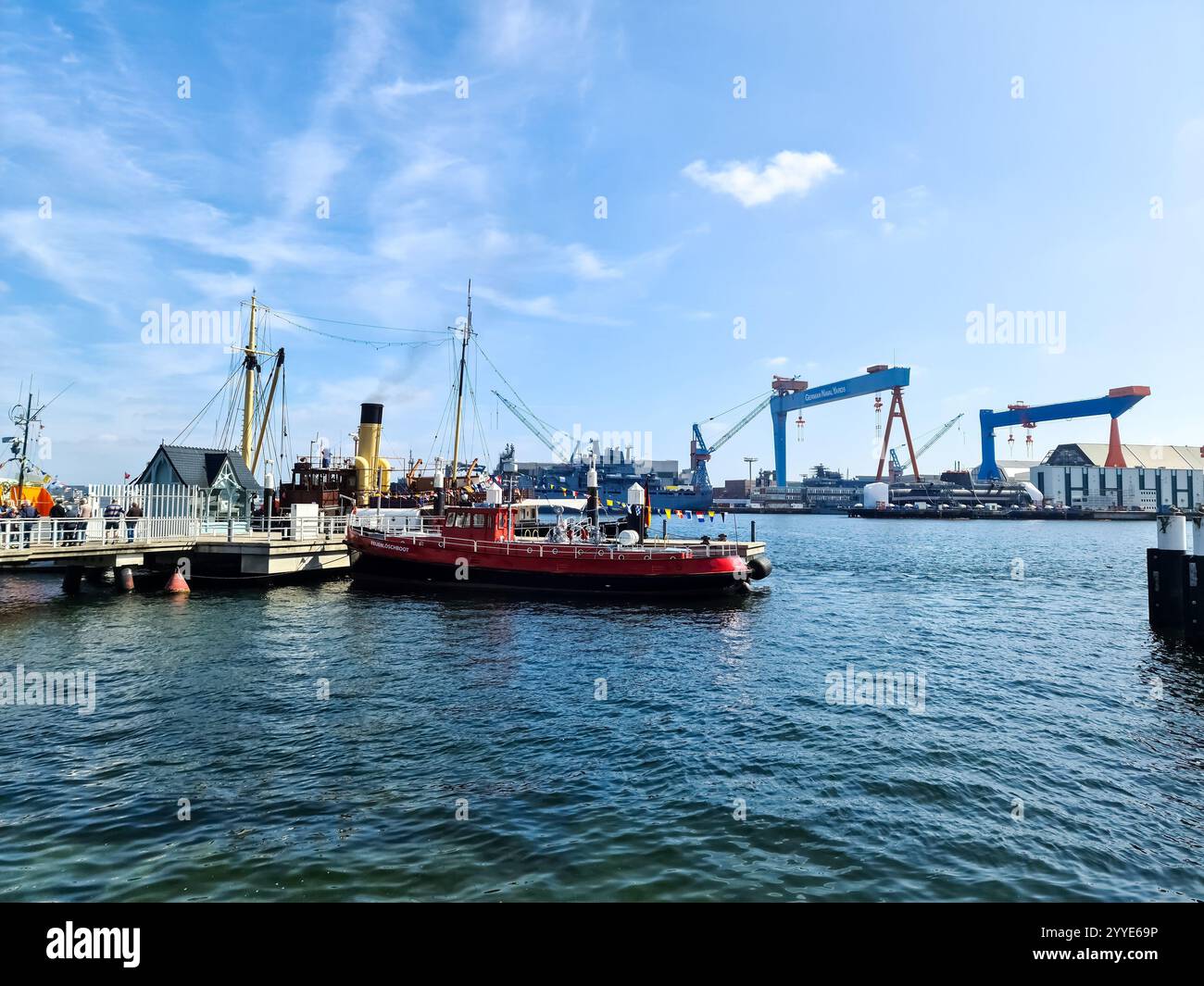 Kiel, Germany - 05. December 2024: View of the industrial harbour of ...