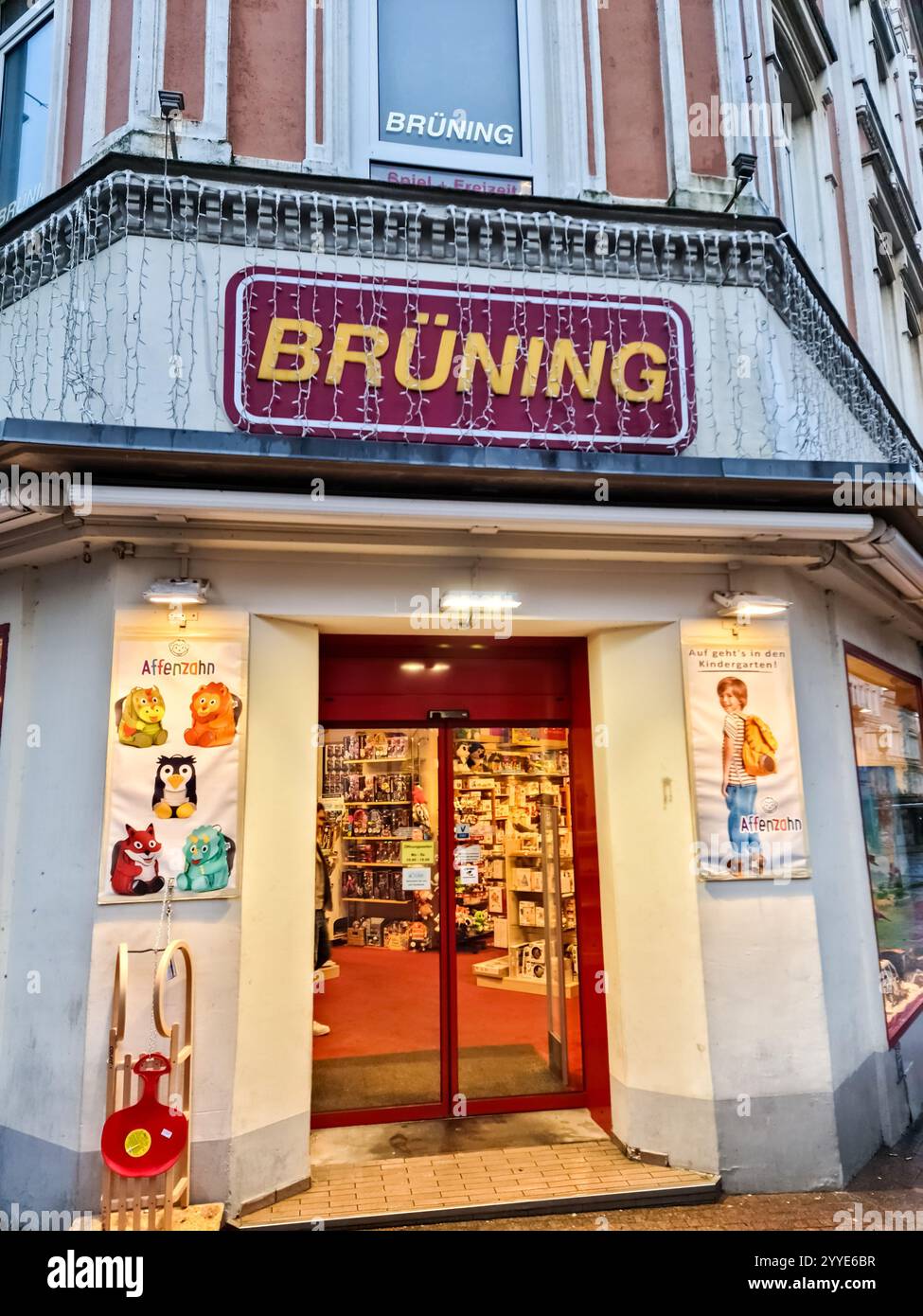 Flensburg, Germany: 05. December 2024: The Bruning toy shop logo ...