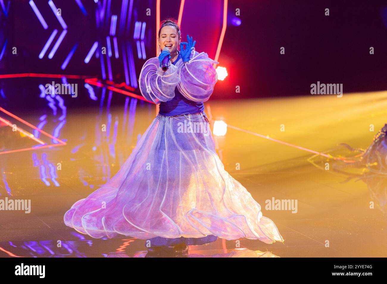 Cologne, Germany. 21st Dec, 2024. Singer Mandy Capristo appears on ...