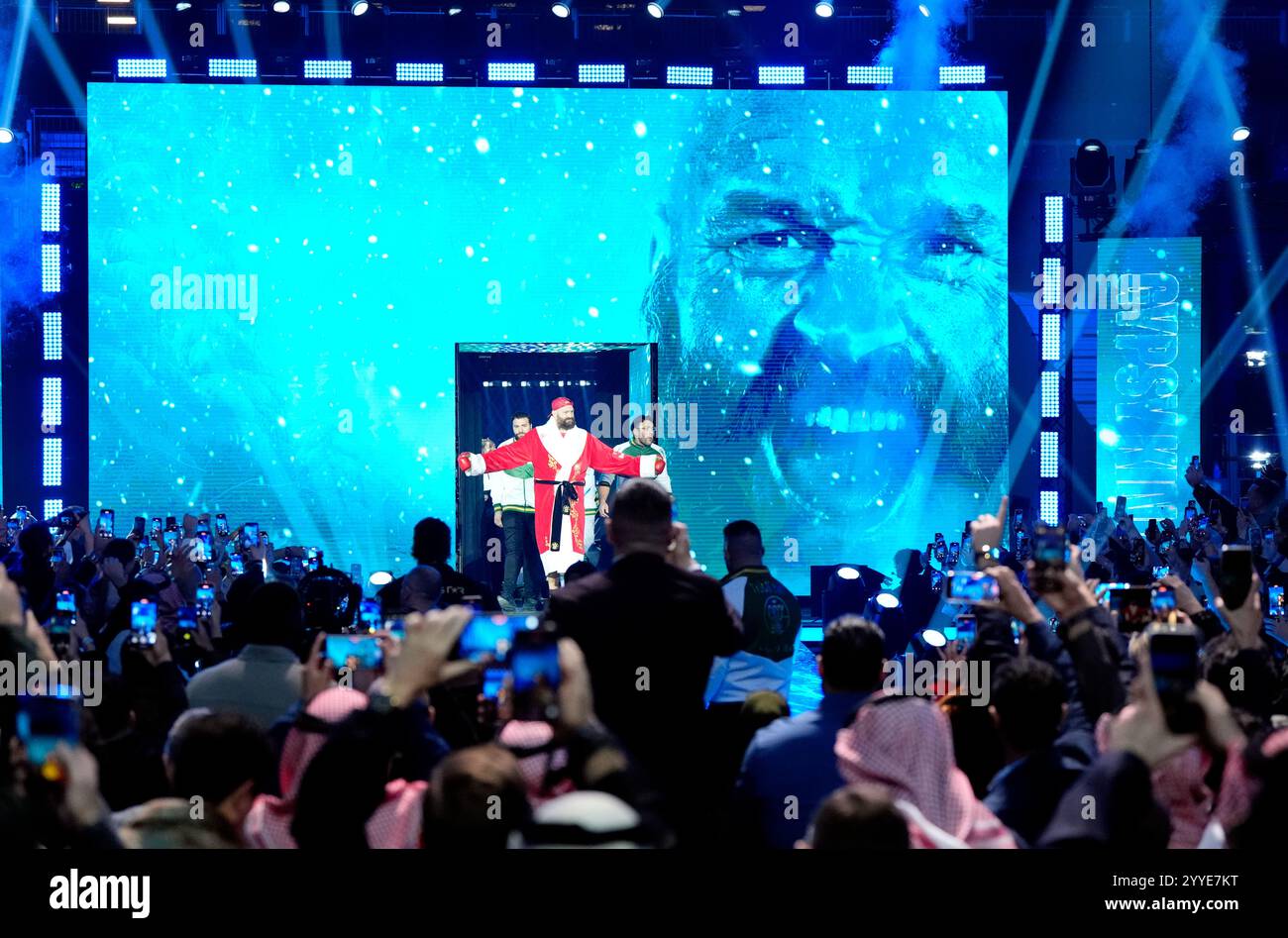 Tyson Fury during the ring walk ahead of his contest against Oleksandr ...