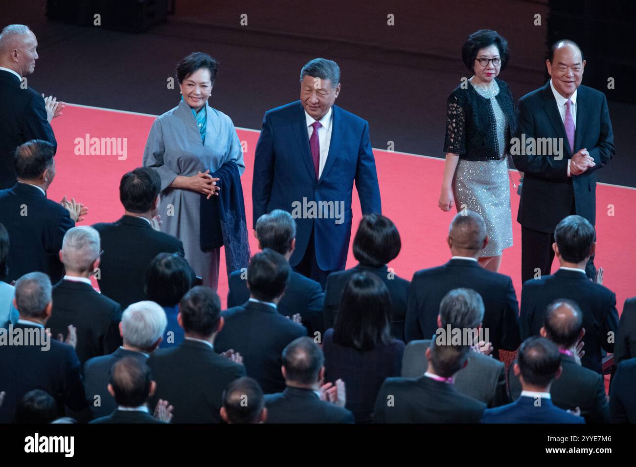 Chinese President Xi Jinping with his wife Peng Liyuan and Macau Chief ...