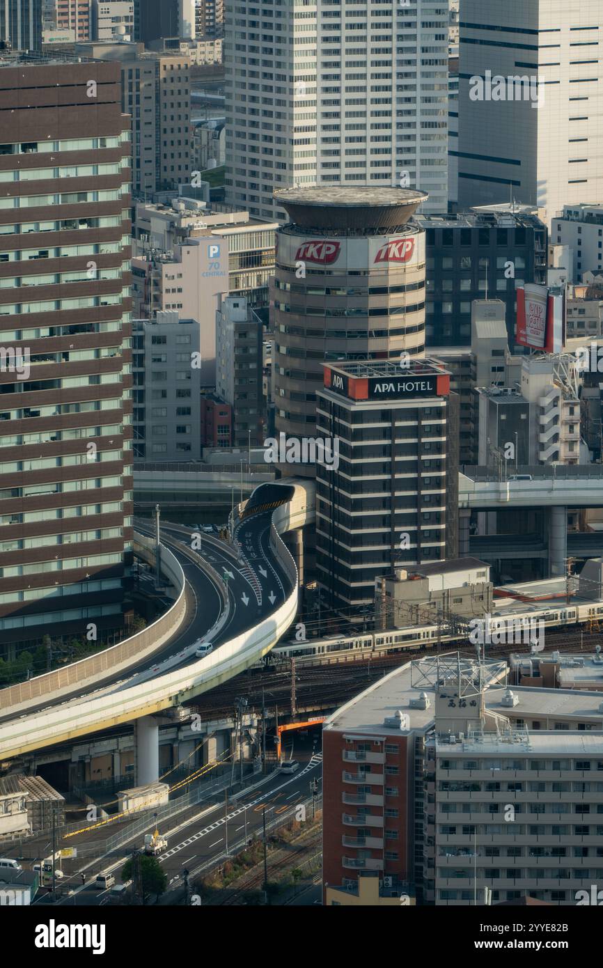 Osaka, Japan - April 4, 2023: Urban cityscape with highway through ...