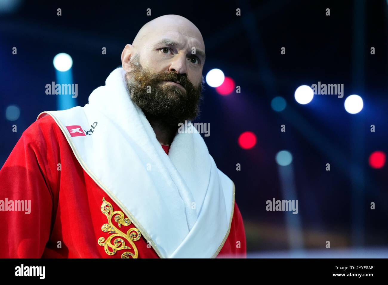 Tyson Fury ahead of during the WBA, WBC, WBO, IBO World Heavyweight ...