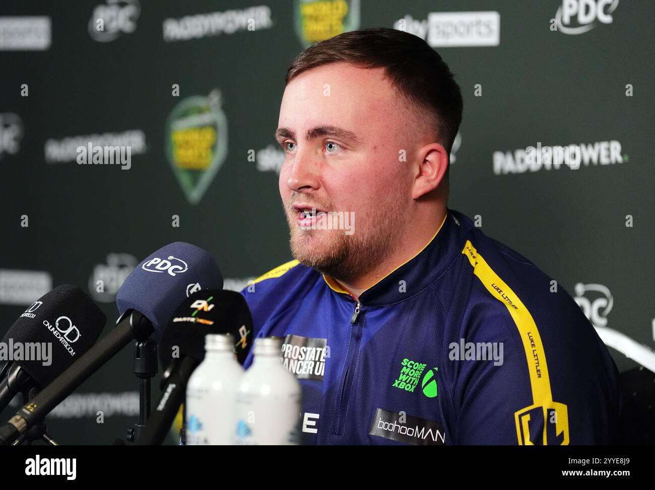 Luke Littler during a press conference following his victory over Ryan ...