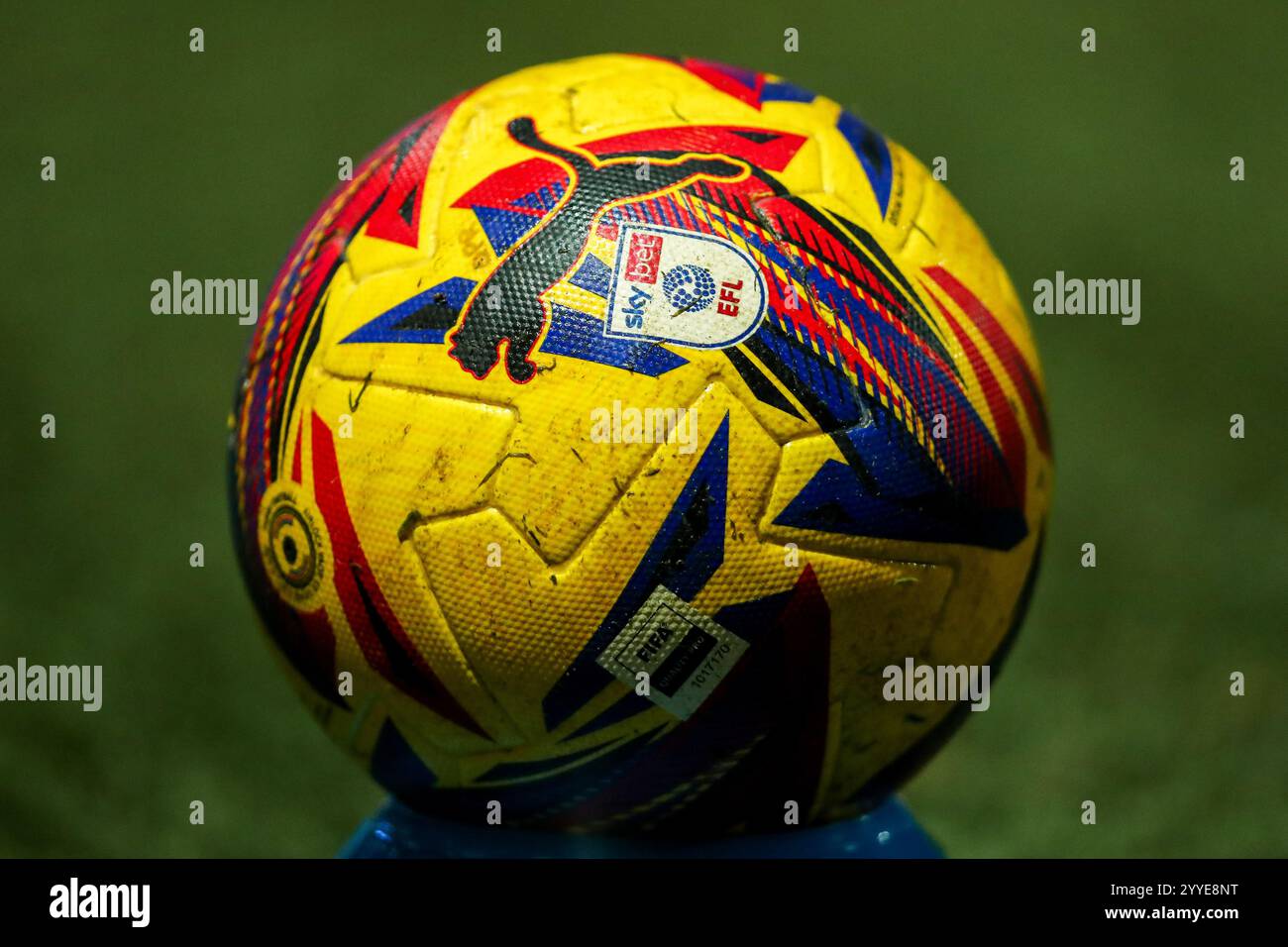 A general view of the match ball during the Sky Bet Championship match ...